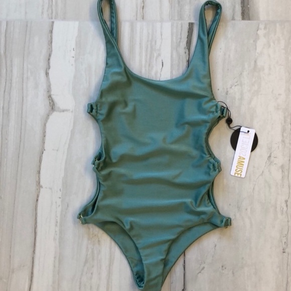 Amuse Society | Swim | Sage Green Shimmering Swim Suit New | Poshmark